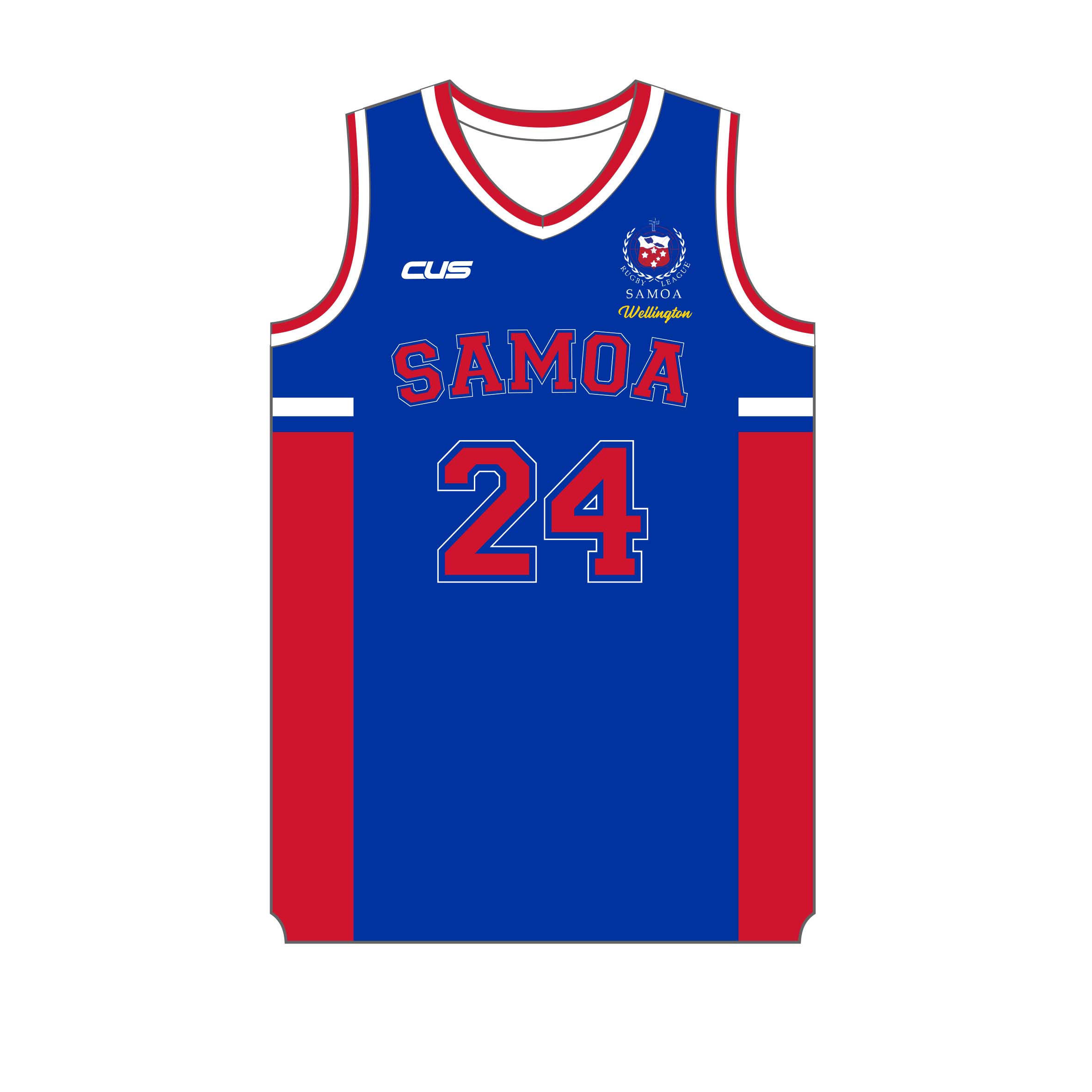 Wellington Samoa Rugby League – Sublimated Basketball Singlet – CUS ...